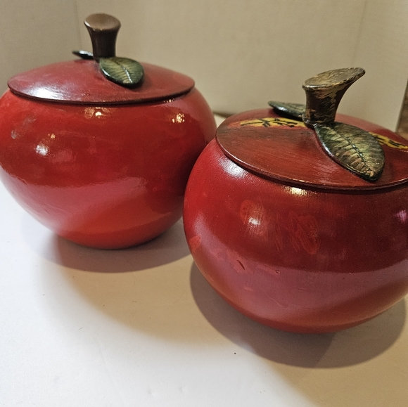 Storage & Organization | Vintage Apple Alluminum Canisters | Poshmark